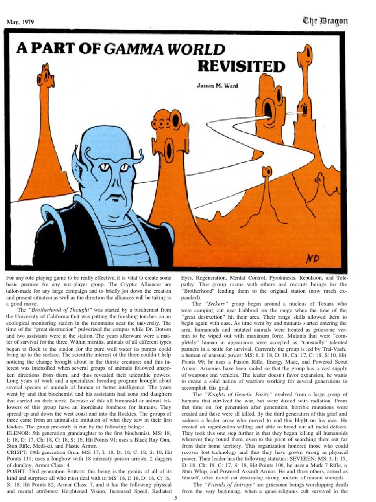 Gamma World - Misc Dragon Articles PDF | PDF | Mars | Spacecraft