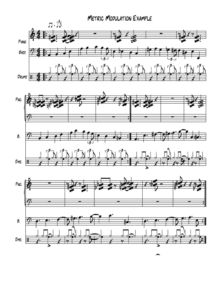Metric Modulation Example | PDF | Elements Of Music | Musical Techniques