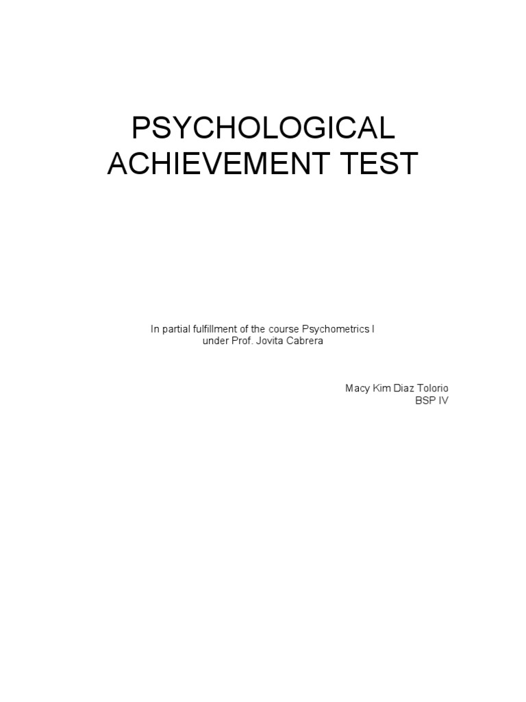 Psychological Achievement Test | Standard Deviation | Test (Assessment)