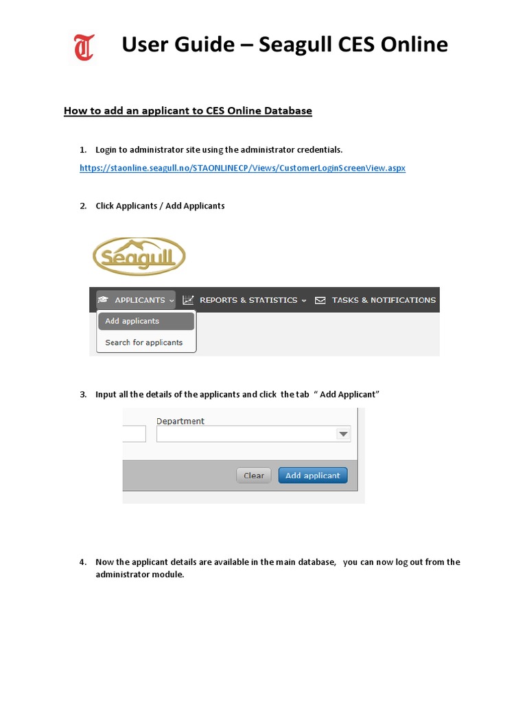 CES Online User Guide PDF | PDF