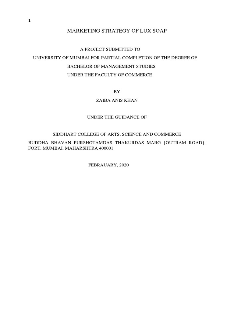 Marketing Strategy of Lux Soap | PDF | Business