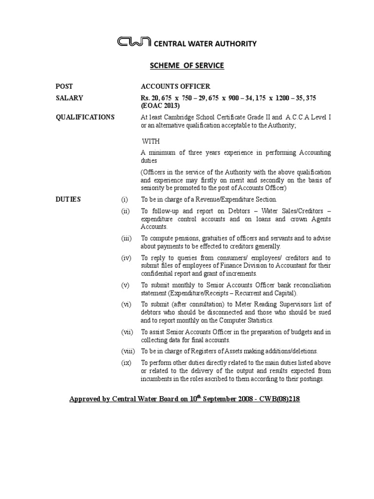 Job Specs - Accounts Officer | PDF | Business | Government