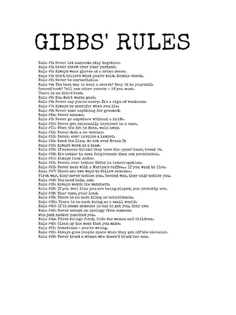 Gibbs Rules | PDF