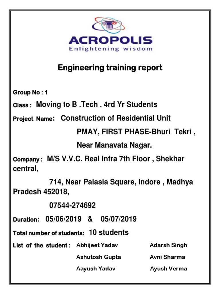 Engineering Training Report FINAL 1 | PDF | Fly Ash | Brick