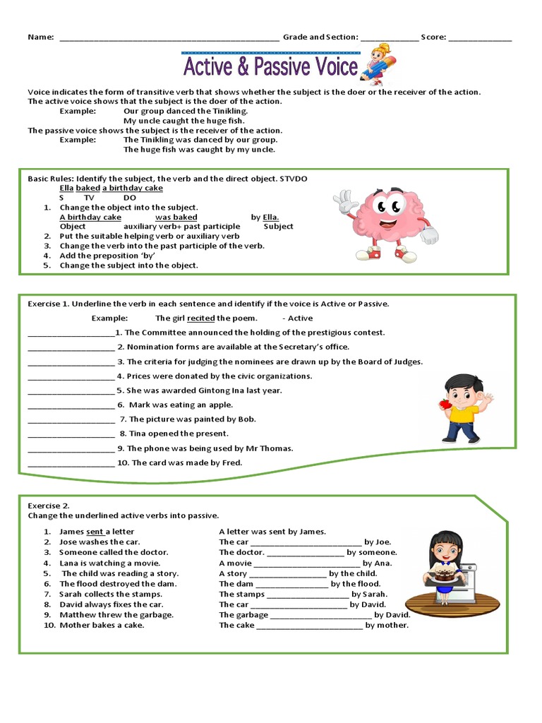 Active and Passive Voice | PDF | Verb | Subject (Grammar)