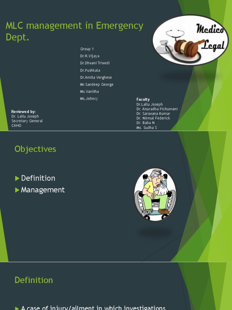 MLC Management in Emergency Department | PDF | Patient | Emergency ...