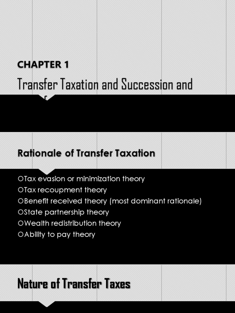 Chapter 1 - Succession and Transfer Taxes | PDF | Will And Testament ...