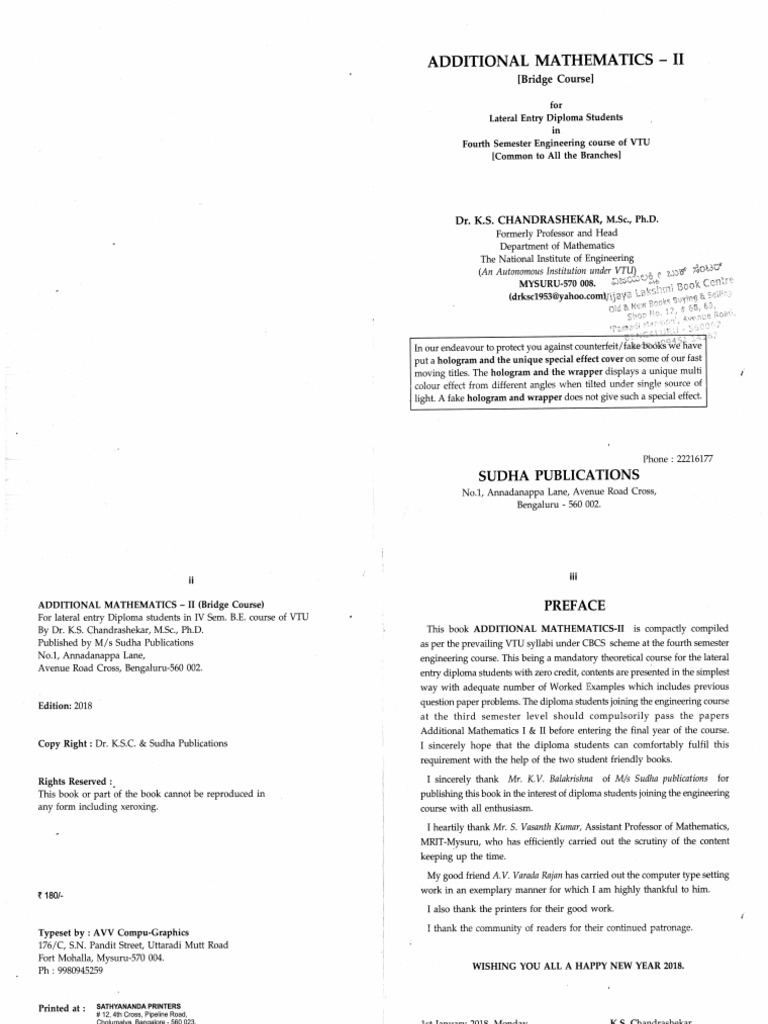 Additional Mathematics-2 | PDF