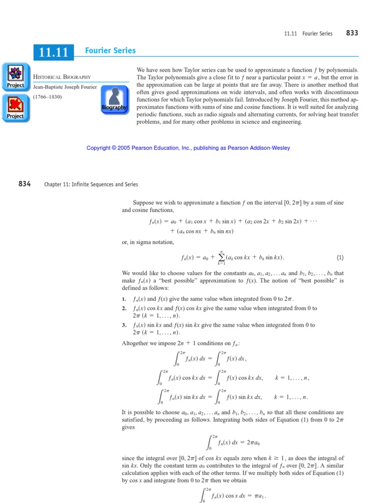 Pub Thomas Calculus 11th Edition Fourier Series | PDF | Series ...