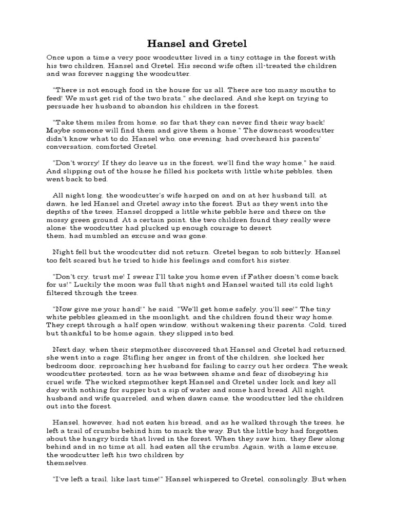 Hansel and Gretel | PDF | Rapunzel | Hansel And Gretel