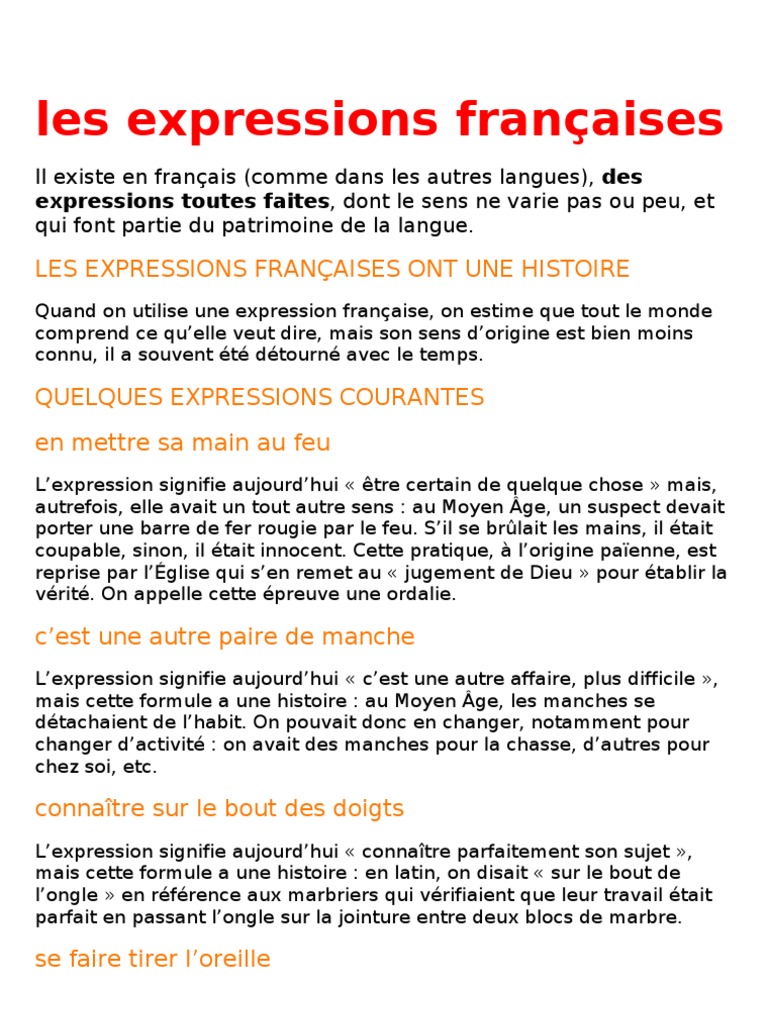 les expressions françaises