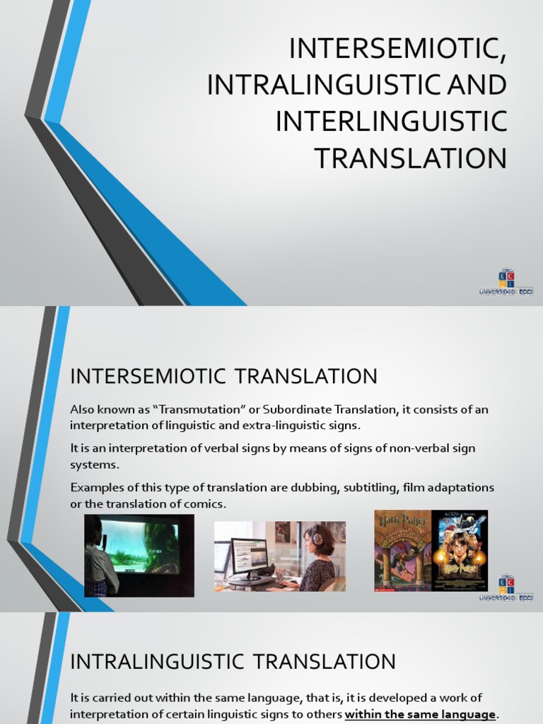 Intersemiotic, Intralinguistic and Interlinguistic Translation | PDF