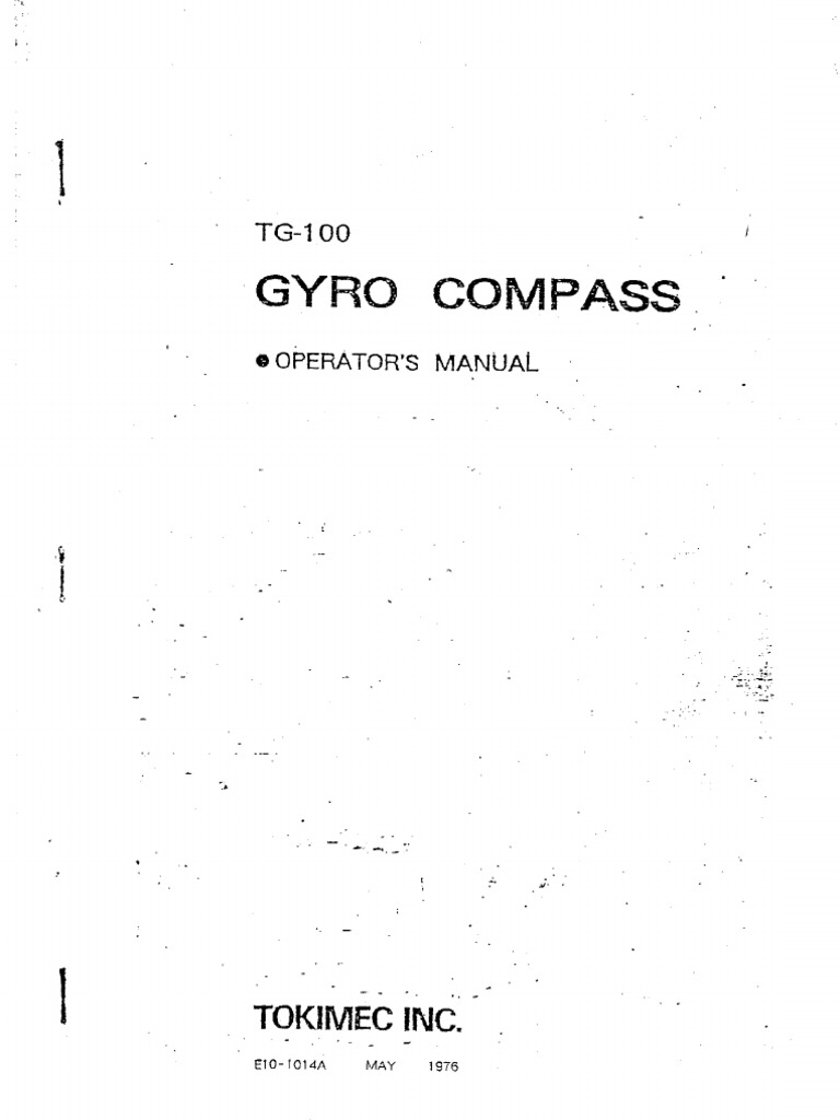 Tokimec TG-100 | PDF | Electric Motor | Gyroscope
