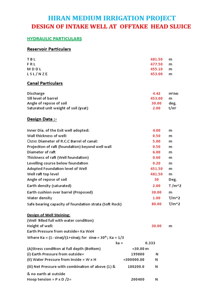 3 - Design of Intake Well | PDF | Concrete | Pressure