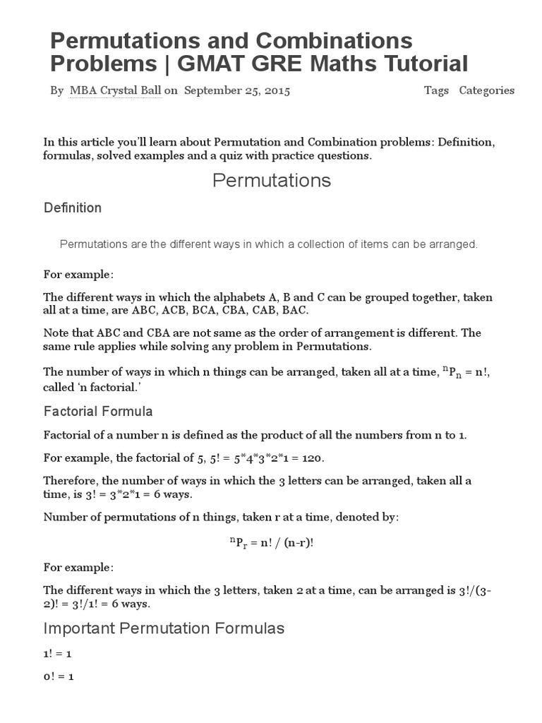 Permu Combi | PDF | Permutation | Vowel