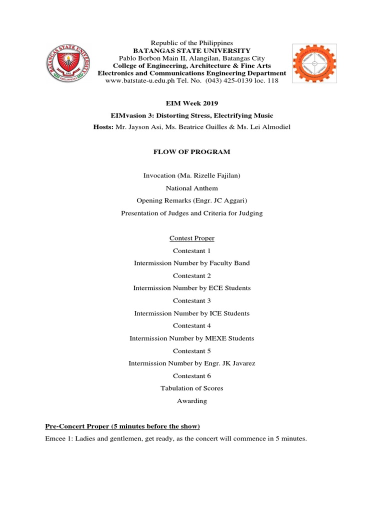 Flow of Program + Script | PDF | Electronic Engineering | Entertainment