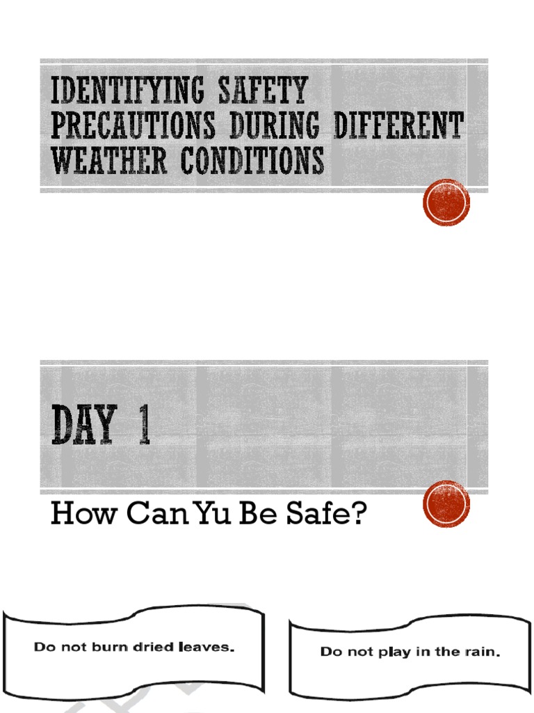 Lesson 65 Identifying Safety Precautions During Different Weather ...