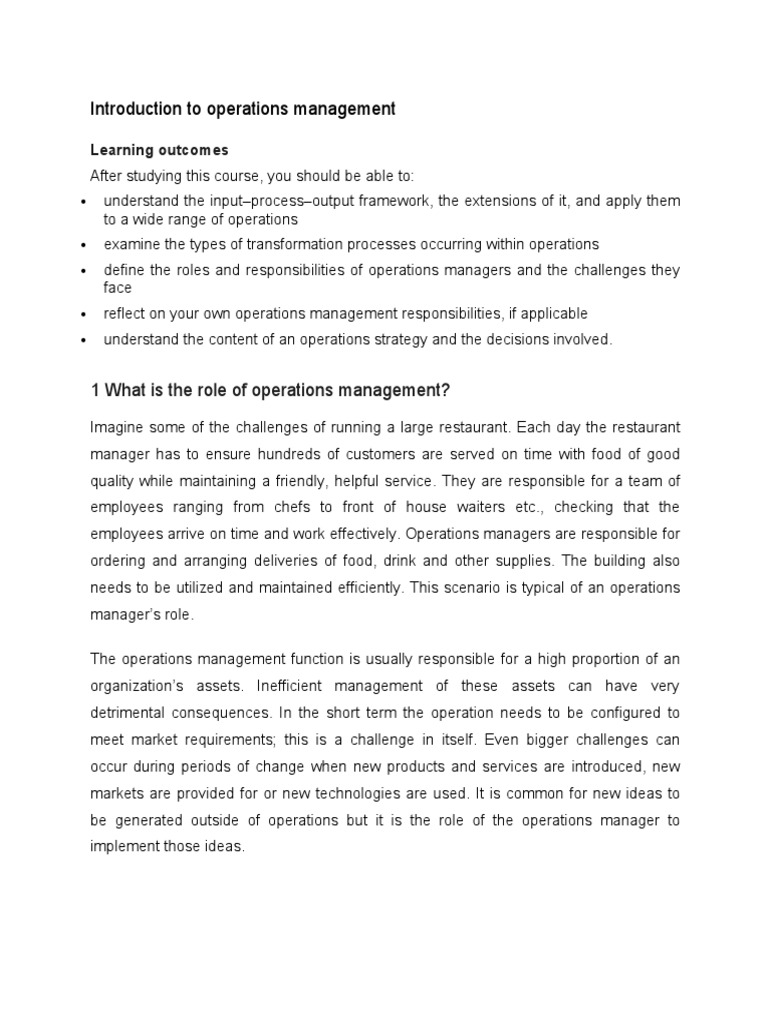 Introduction To Operations management1BSA 2 - WPS PDF Convert | PDF ...