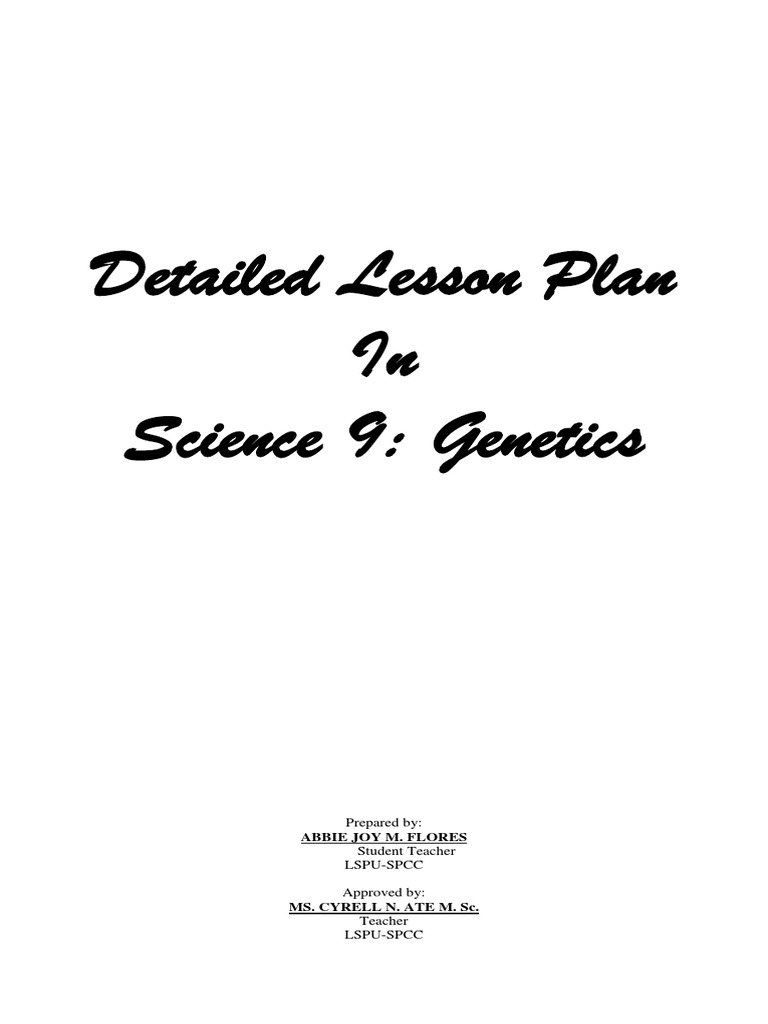 Detailed Lesson Plan | PDF | Genetic Recombination | Transformation ...