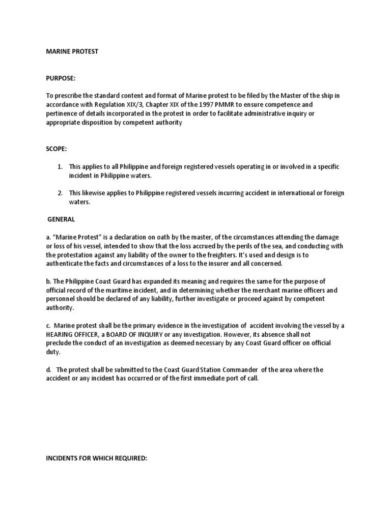 Marine Protest | PDF | Ships | Cargo