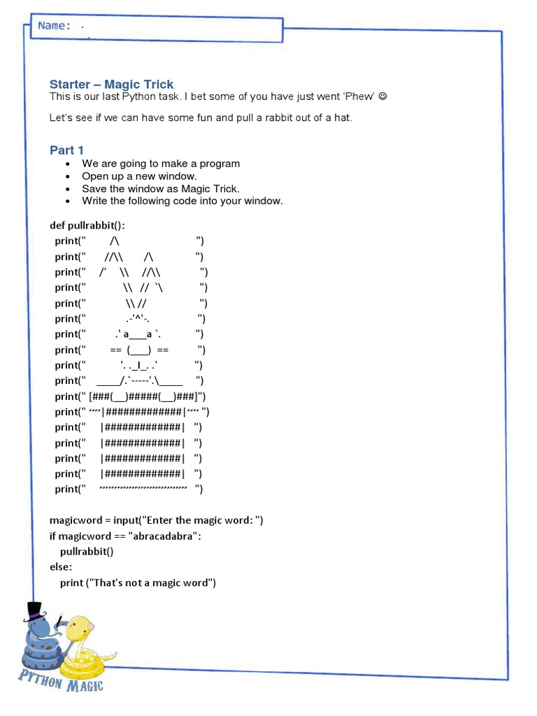 Starter Magic Trick | PDF