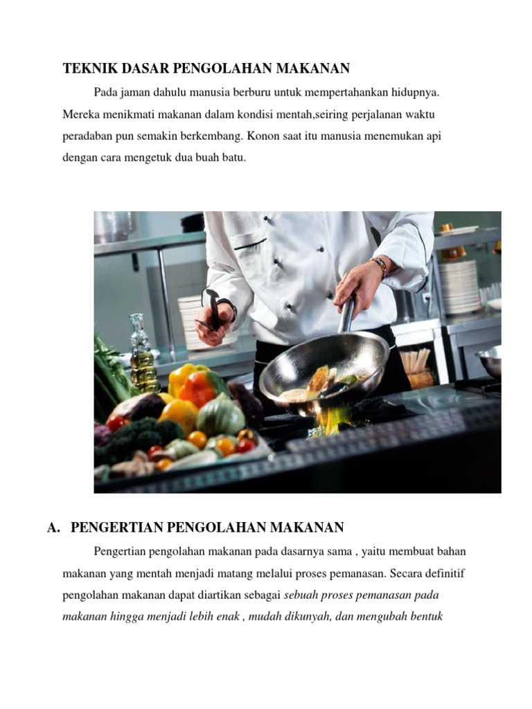 Boga Dasar Teknik Dasar Pengolahan Makanan | PDF