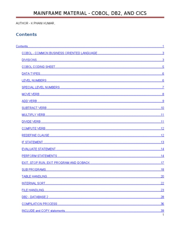COBOL | PDF | Database Index | Computer Data