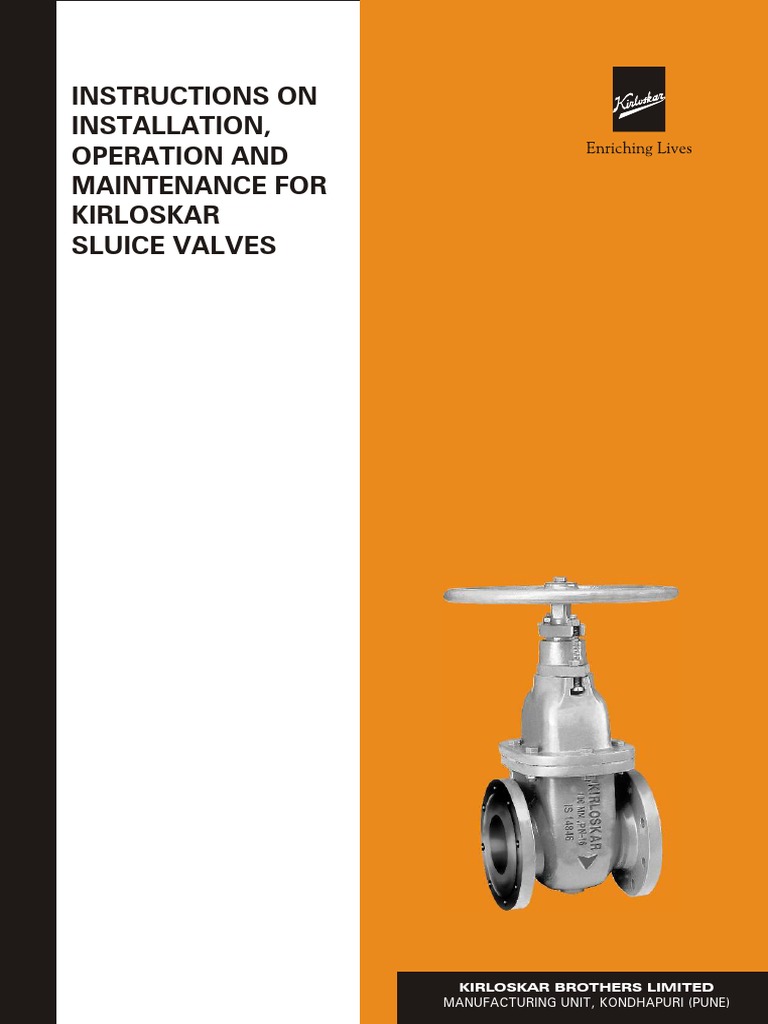 Sluice Valve | PDF | Valve | Actuator