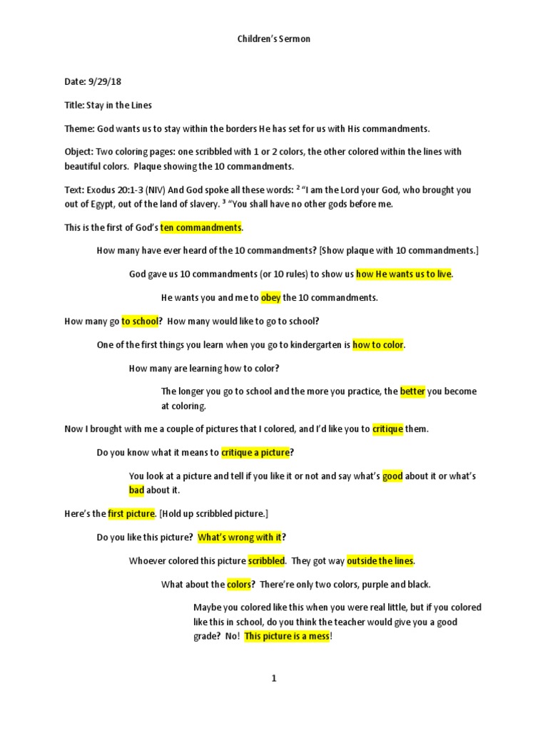 Stay in The Lines | PDF | Ten Commandments | Jesus