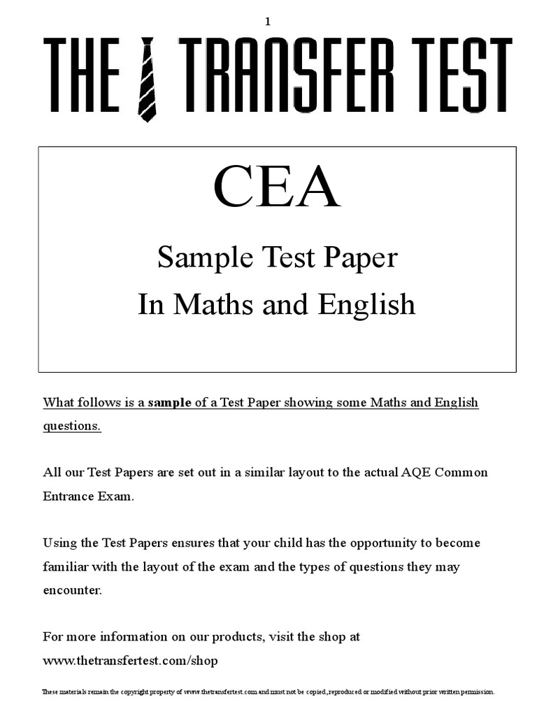 AQE Paper Sample | PDF | Test (Assessment) | Teaching Mathematics