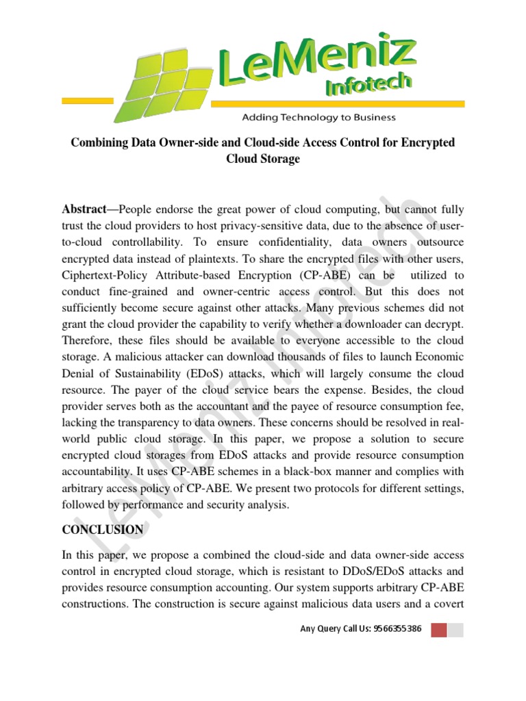 Combining Data Owner Side And Cloud Side Access Control For Encrypted