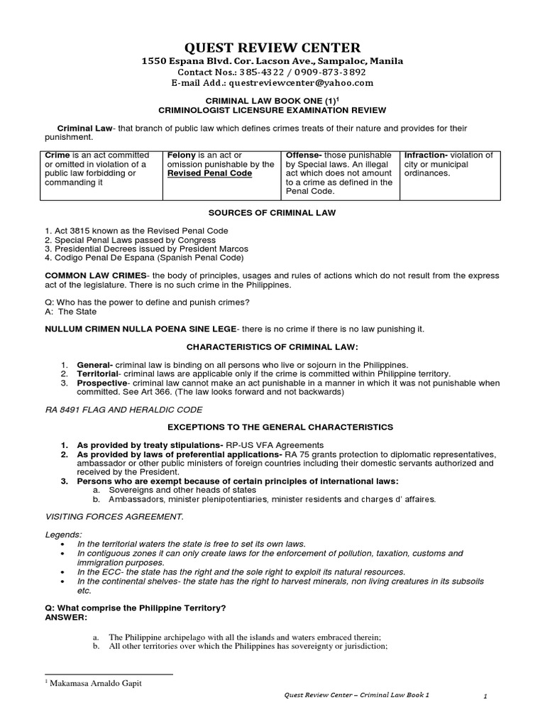 Clj 1 Book 1 Rpc Pdf Insanity Defense Crime And Violence 