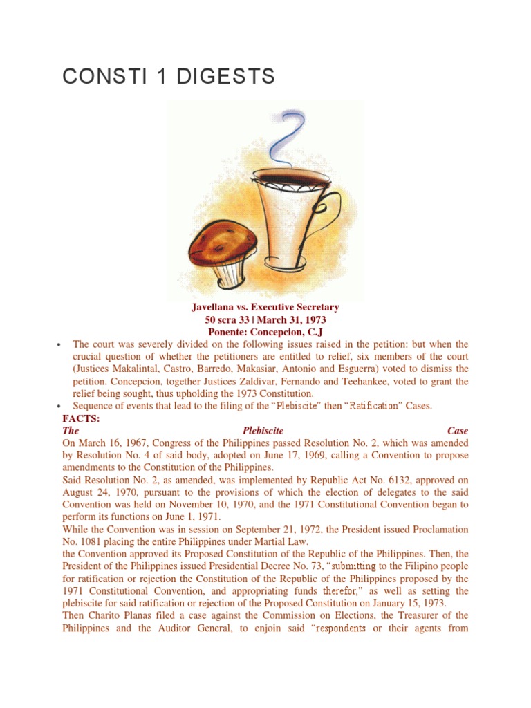 Constitutional Law Case Digests | PDF | Virtue | Public Sphere