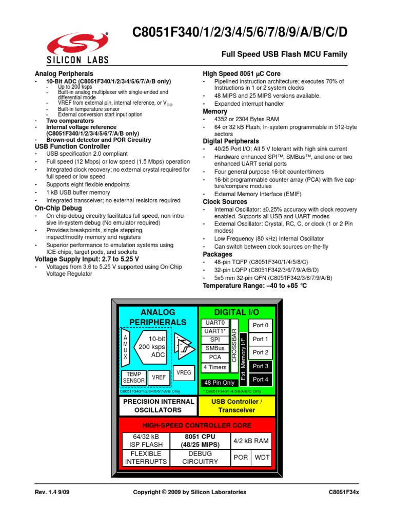 C8051 F34 X | Download Free PDF | Microcontroller | Usb