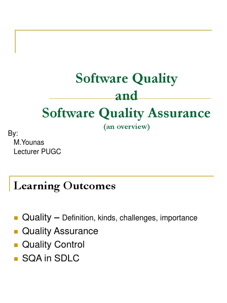 Software Quality Assurance | PDF | Quality Assurance | Software Quality