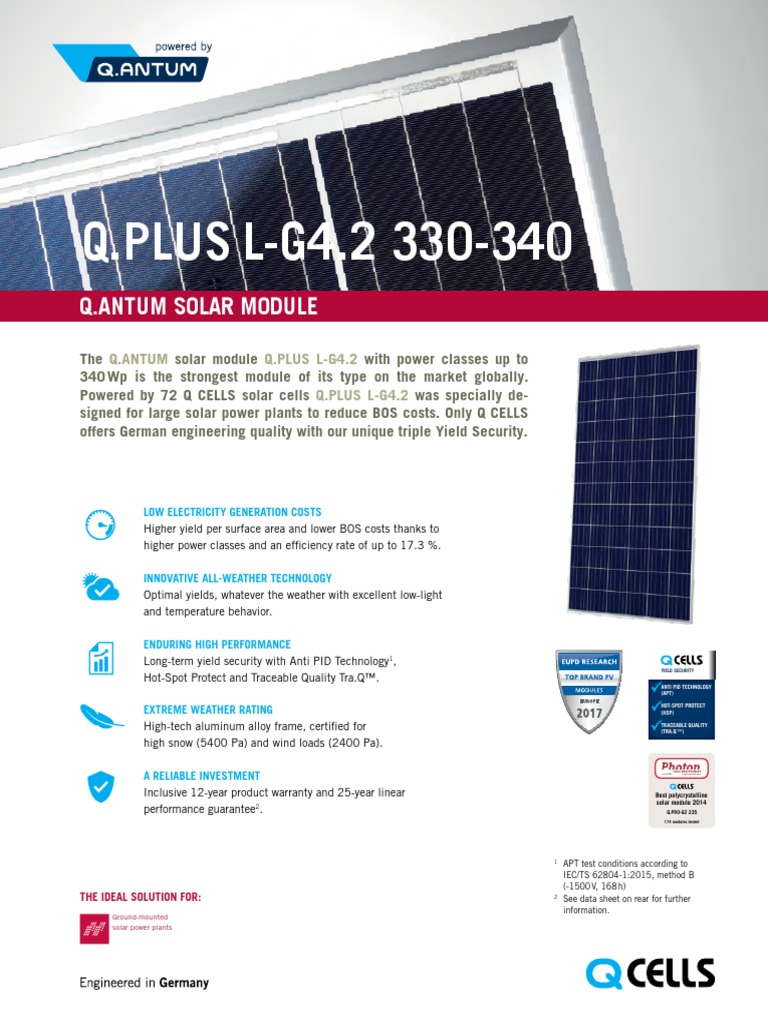 Hanwha Q CELLS Data Sheet QPLUS L-G4.2 330-340 2017-07 Rev04 NA PDF ...