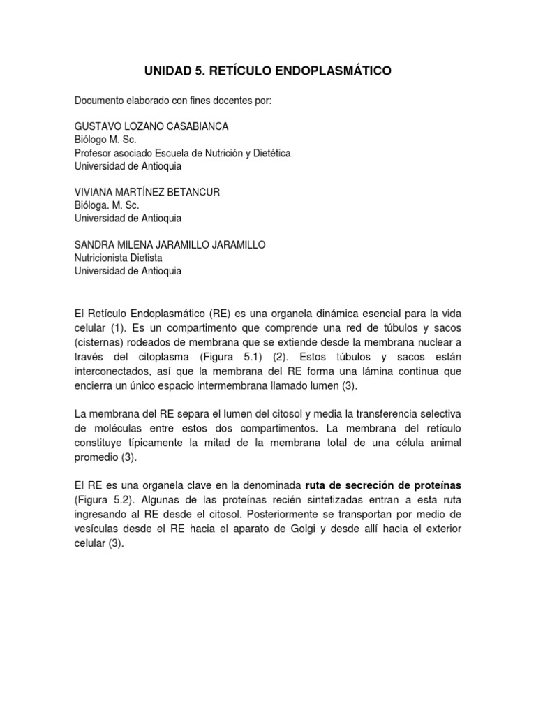 Reticulo Endoplasmatico Aparato De Golgi Lisosomas Pdf Lisosoma