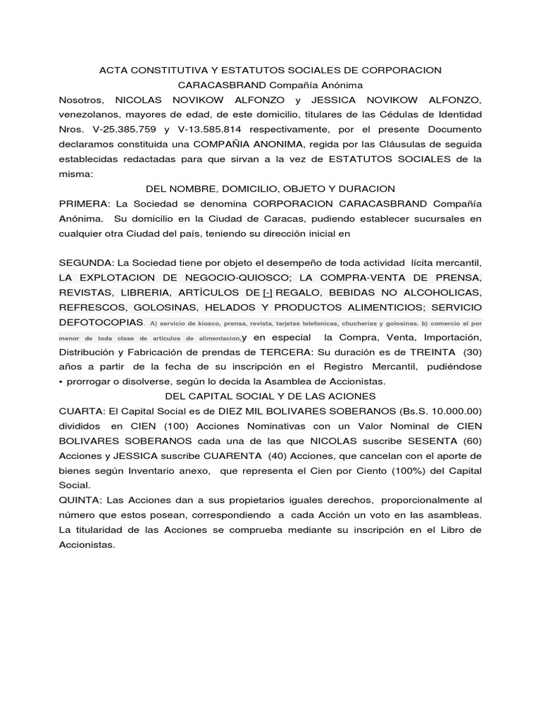 Acta Modelo | PDF | Venezuela | Gobierno