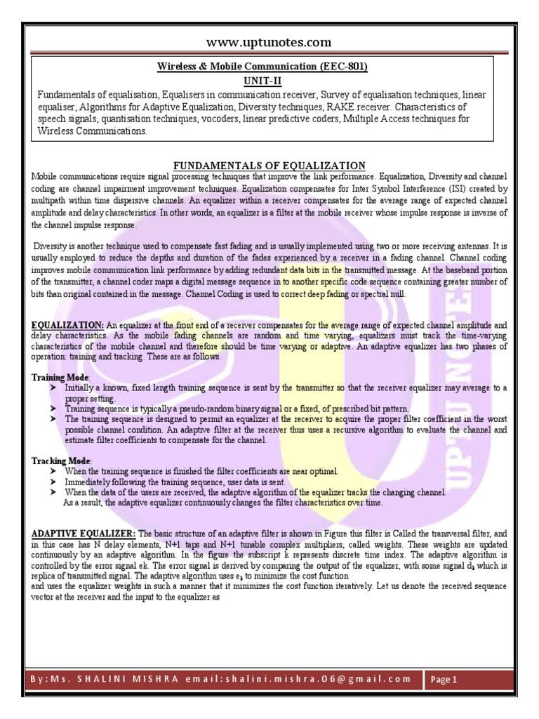 WMC Unit II | PDF | Channel Access Method | Cellular Network