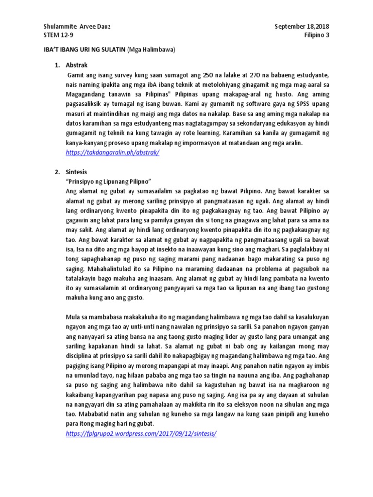 Iba't Ibang Uri NG Sulatin (Mga Halimbawa) | PDF