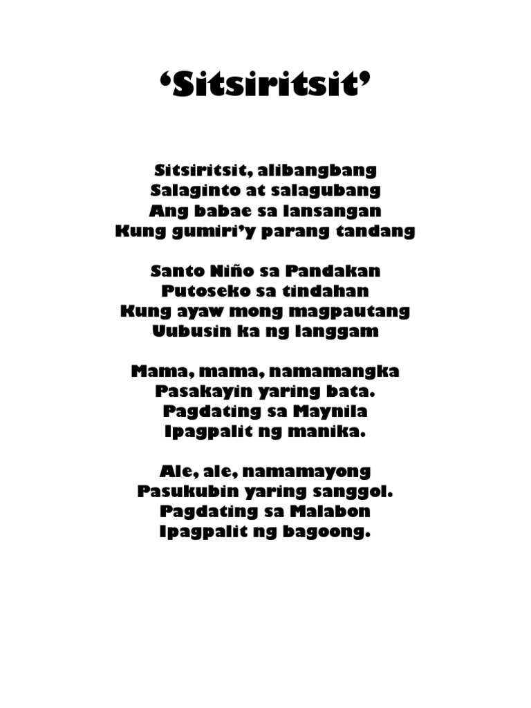 Sitsiritsit | PDF