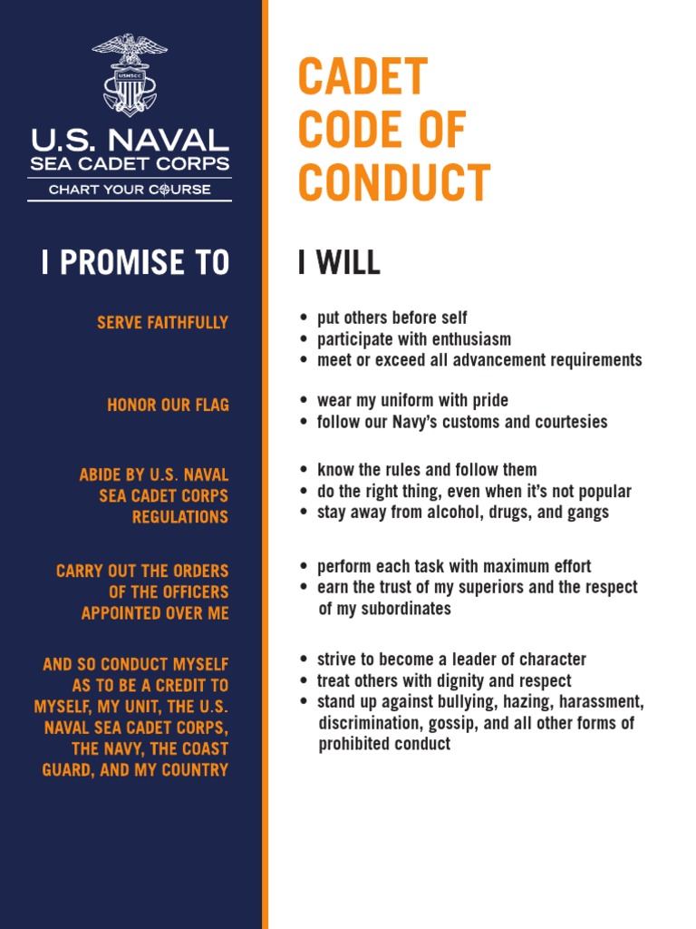 Sea Cadet Code of Conduct | PDF