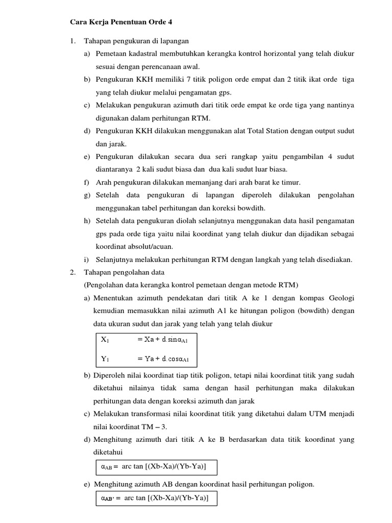 Cara Kerja Penentuan Orde 4 Dan Pengolahan RTM | PDF | Metode & Bahan Ajar