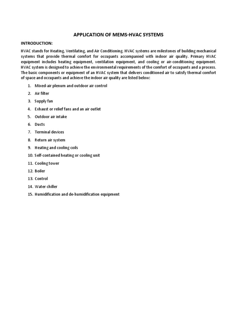 Application of Mems | Download Free PDF | Ventilation (Architecture ...