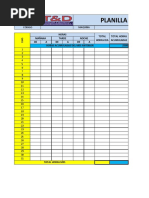 Planilla Control de Maquinaria | PDF