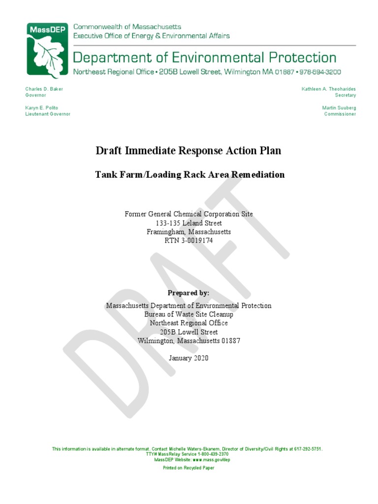 General Chemical Draft Plan | PDF | Environmental Remediation | Chemistry