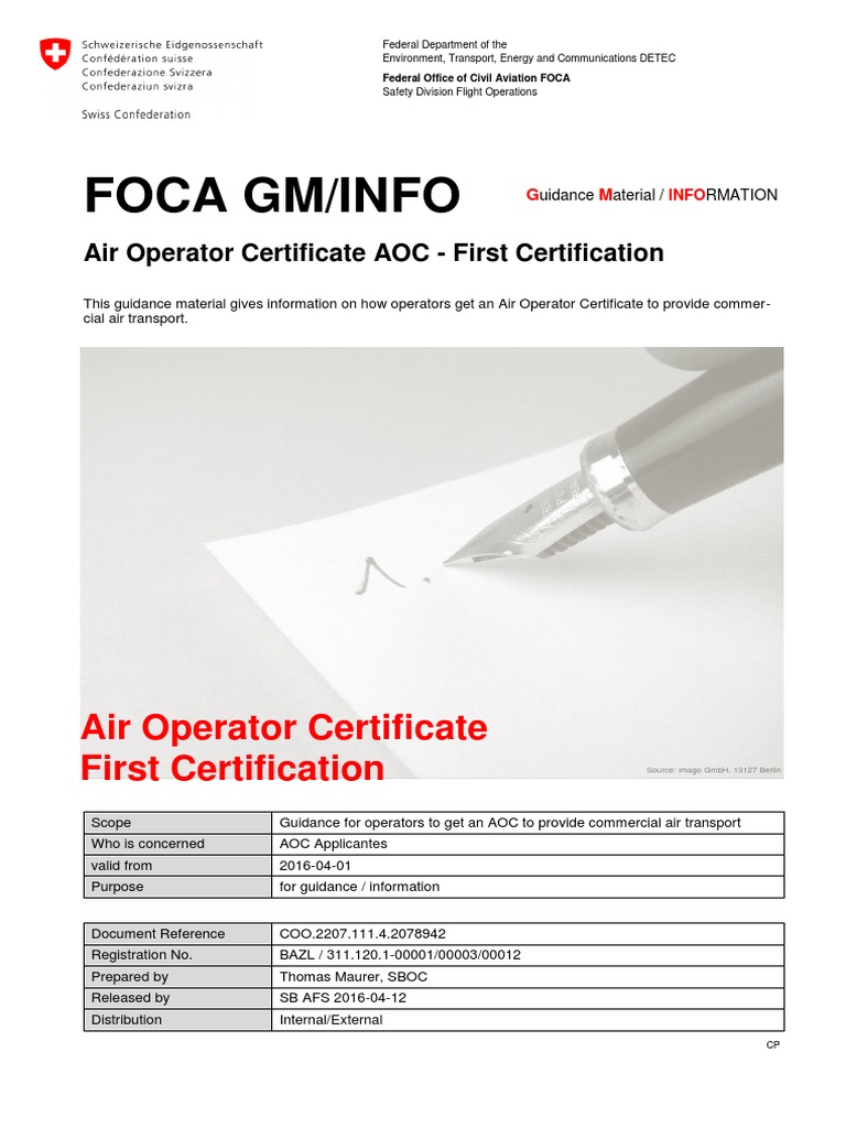 Aoc First Certification | PDF | Regulatory Compliance | Federal ...