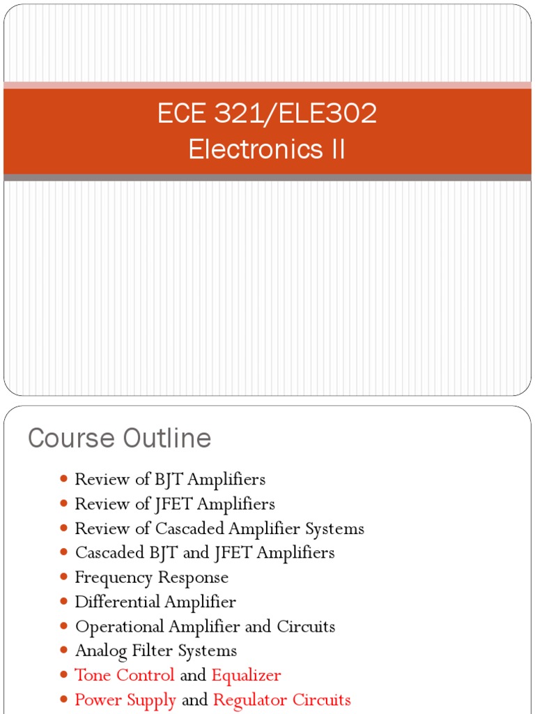 ECE 321/ELE302 Electronics II | PDF | Field Effect Transistor | Amplifier