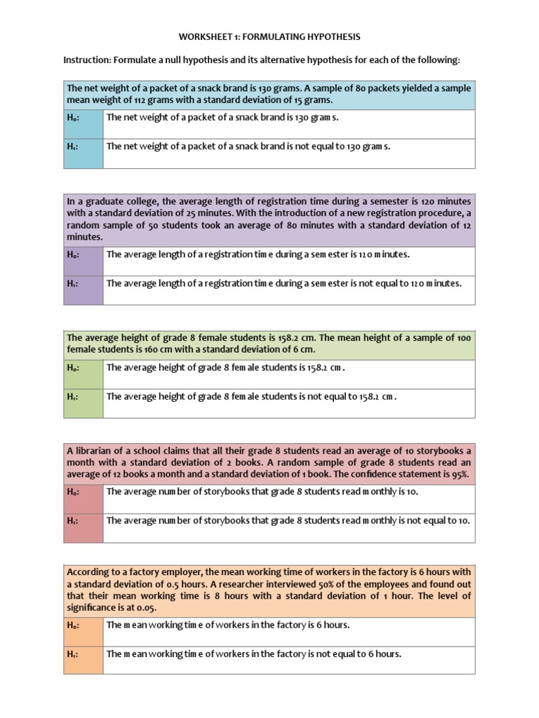 Stat&Prob Worksheet | PDF