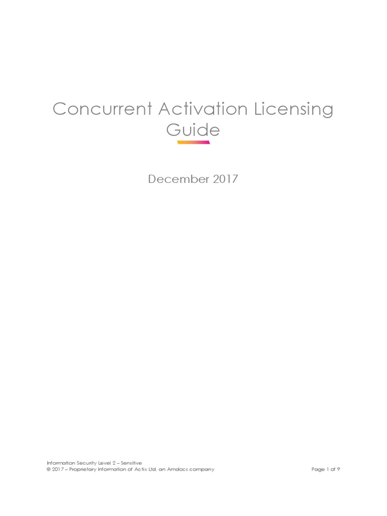 Actix Concurrent Activation Licensing Guide | PDF | Server (Computing) | Information Security
